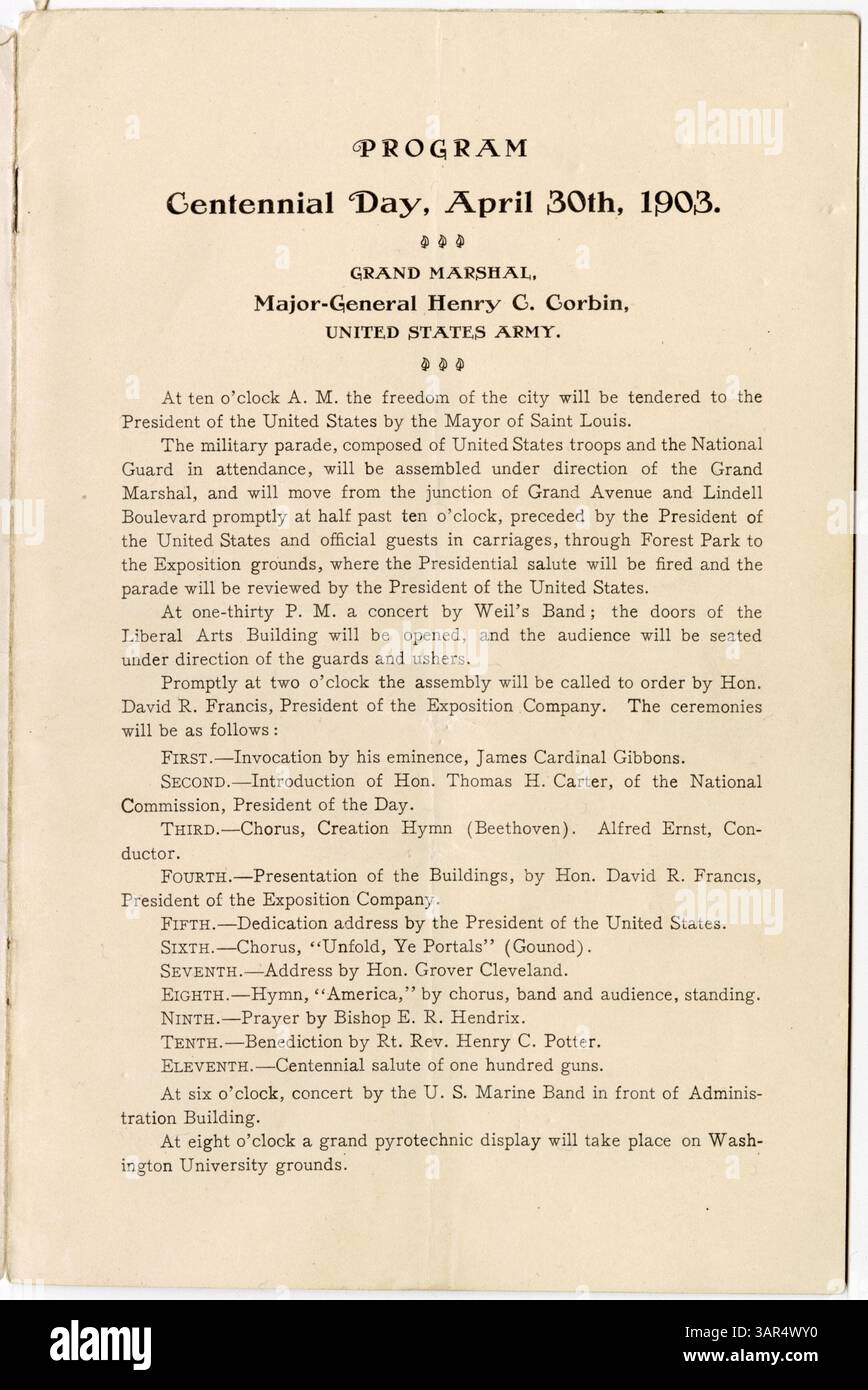 This is the official program booklet for the 1903 dedication ceremonies ...
