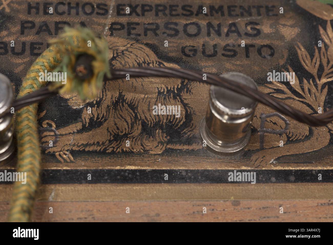 A handmade cigar box crystal radio set, assembled by 12-year-old Thomas ...