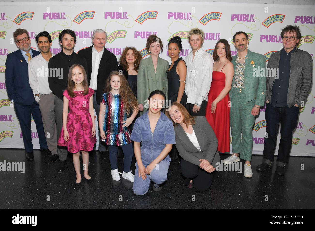 New York, USA. 16th Apr, 2025. Oskar Eustis, Sathya Sridharan, Japhet ...