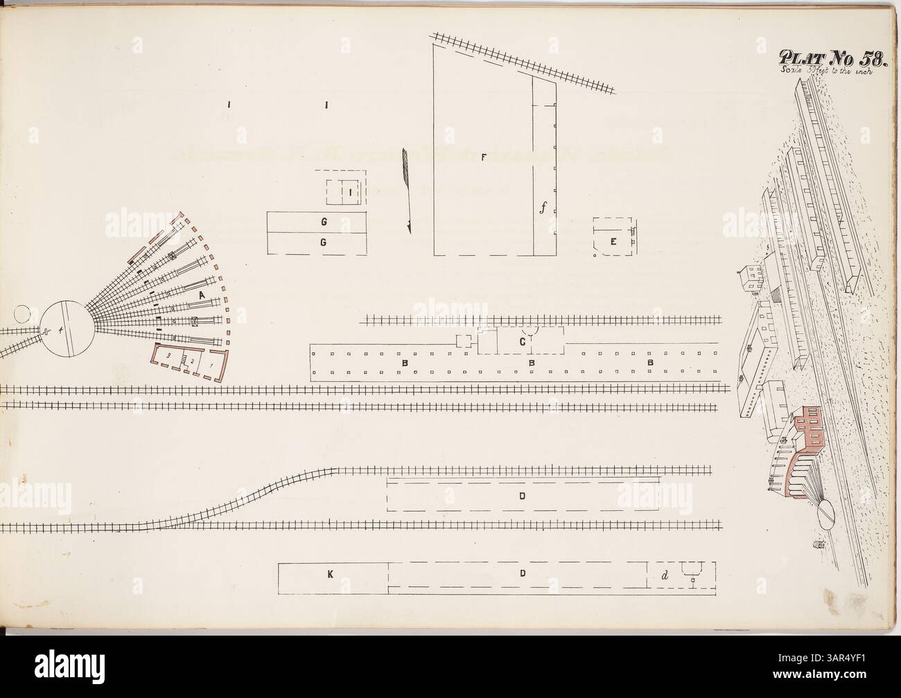 This 1872 insurance map from A. Whipple & Co. shows the Toledo, Wabash ...