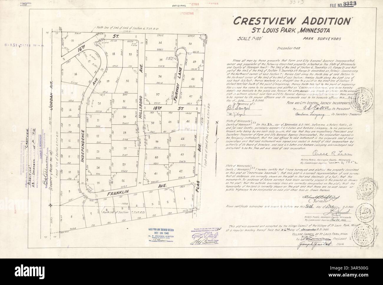 Crestview Addition represents a residential neighborhood development in ...