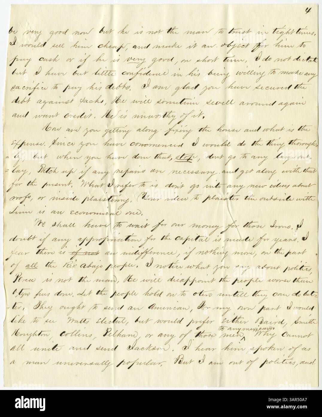 In a letter dated September 2, 1858, James J. Webb informs John M ...