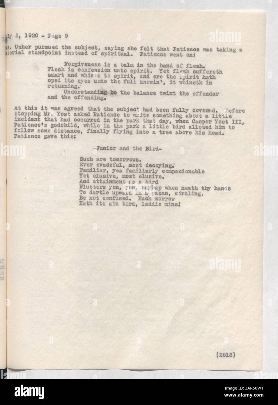 This document, Volume 13 of the Patience Worth transcripts, covers the ...