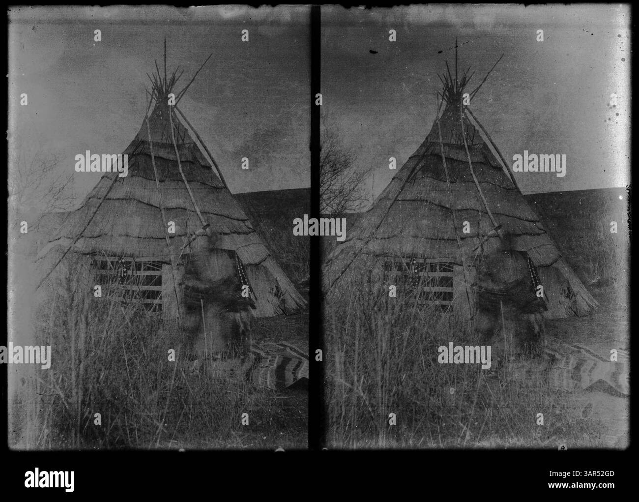 This photograph depicts a tipi, a traditional Native American dwelling ...