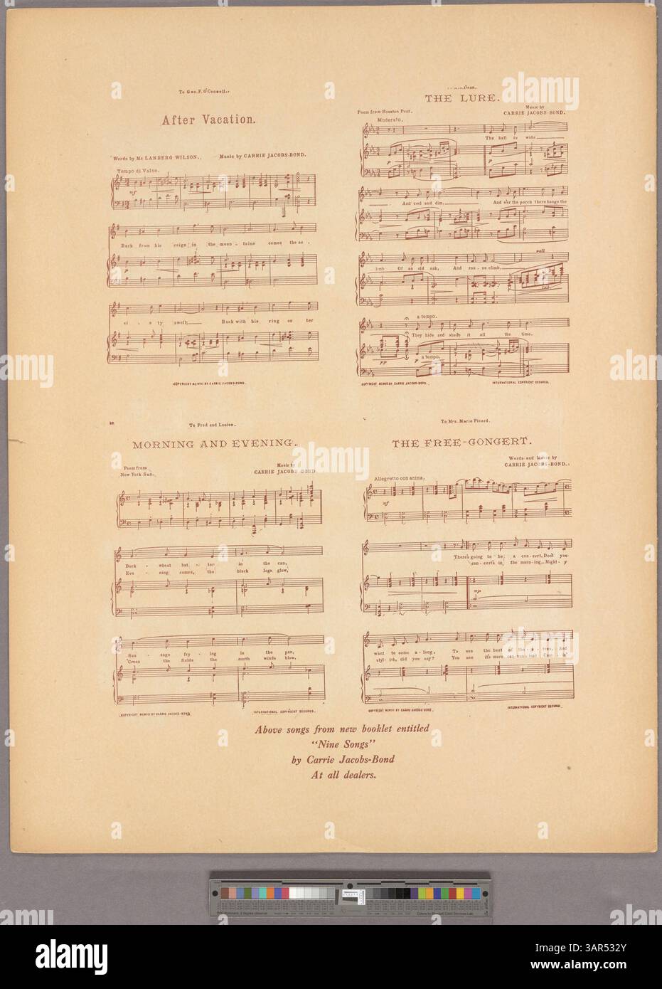 Sheet music for 'The dear auf Wiedersehn' and 'Where to build your ...