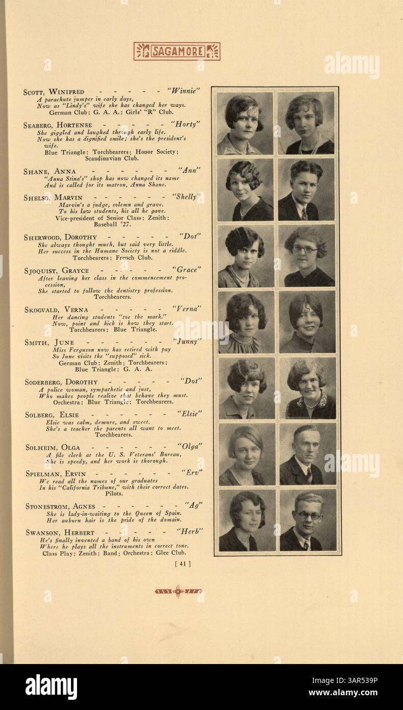The 'Sagamore' 1928 yearbook from Roosevelt High School captures the ...