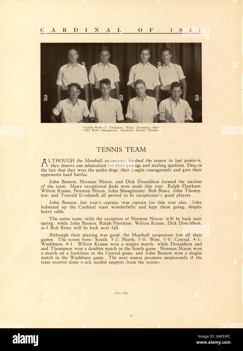 The Marshall High School Yearbook, titled 'Cardinal 1931,' documents ...