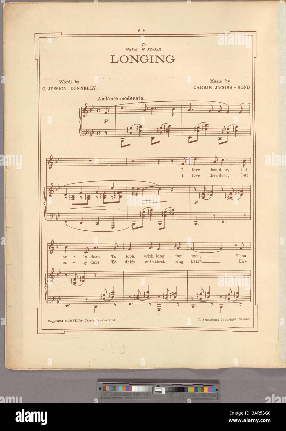 This sheet music, 'Two Songs for Contralto', was sung by Madame ...