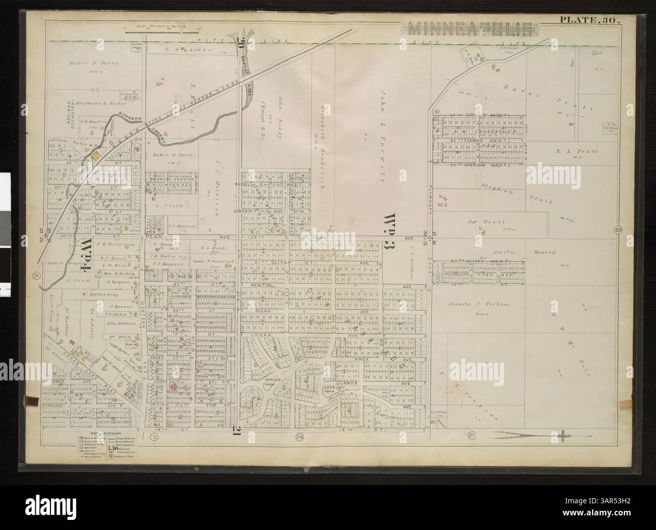 The map of Minneapolis, Minnesota, contains surveys and plats showing ...