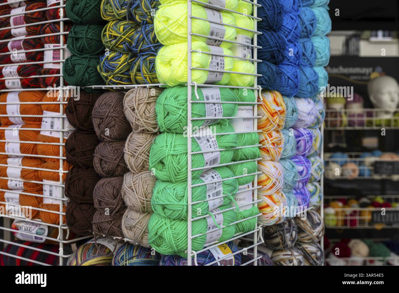 Sales shelf wool balls Stock Photo - Alamy