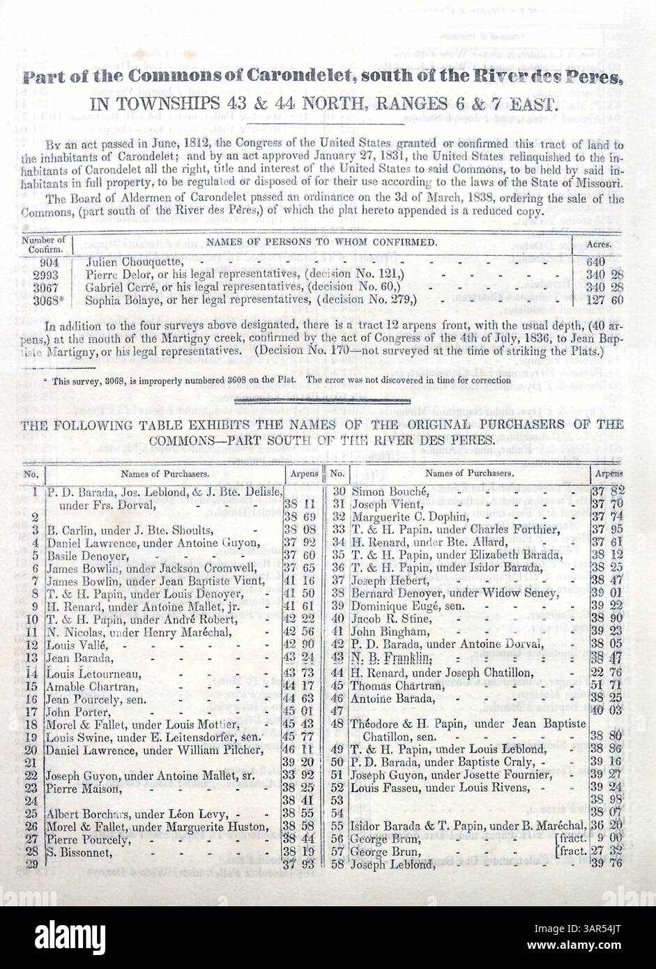 This atlas includes the 1823 and 1835 surveys of St. Louis ...
