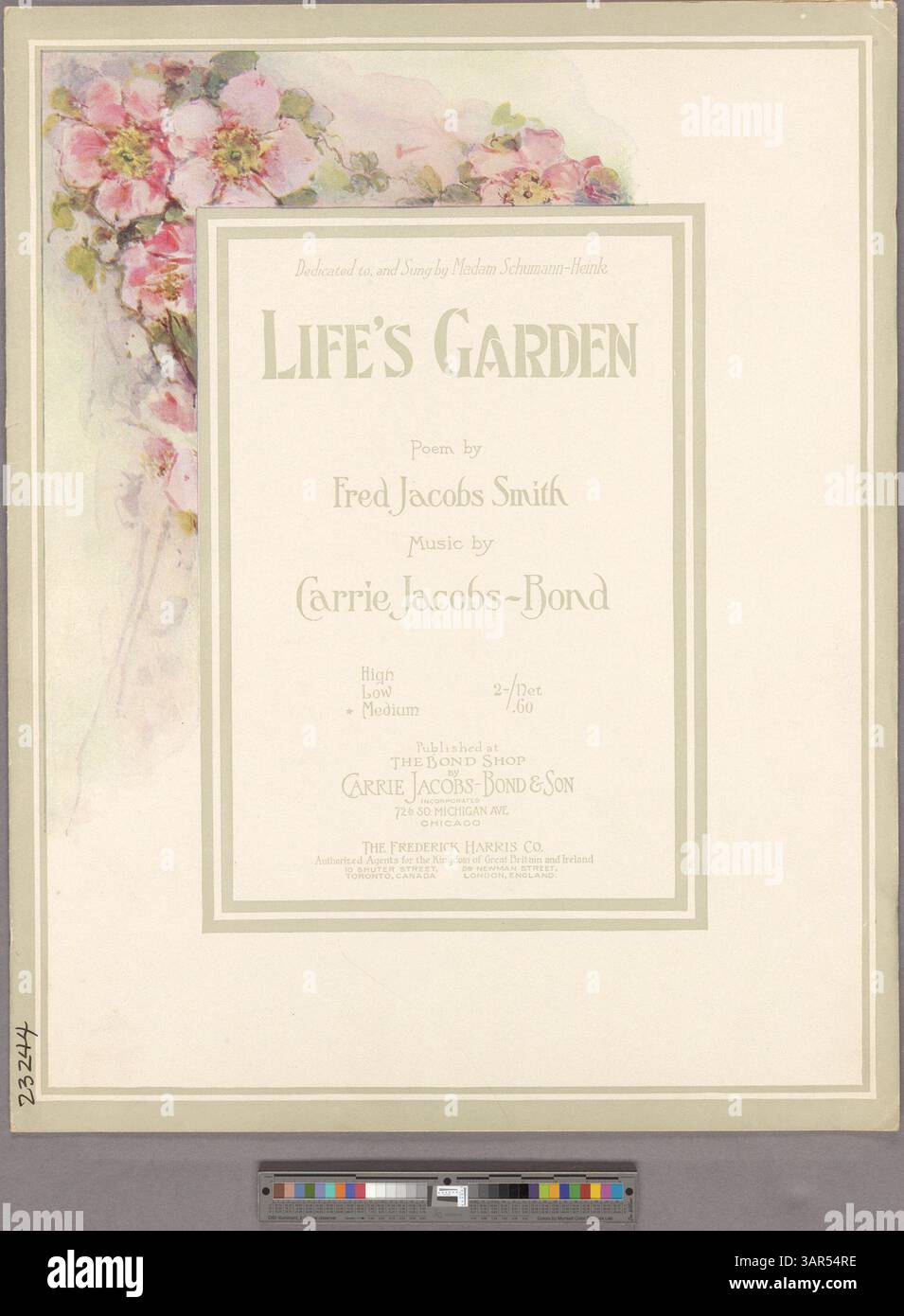 The sheet music for 'Life's Garden' includes a vocal range from C4 to ...