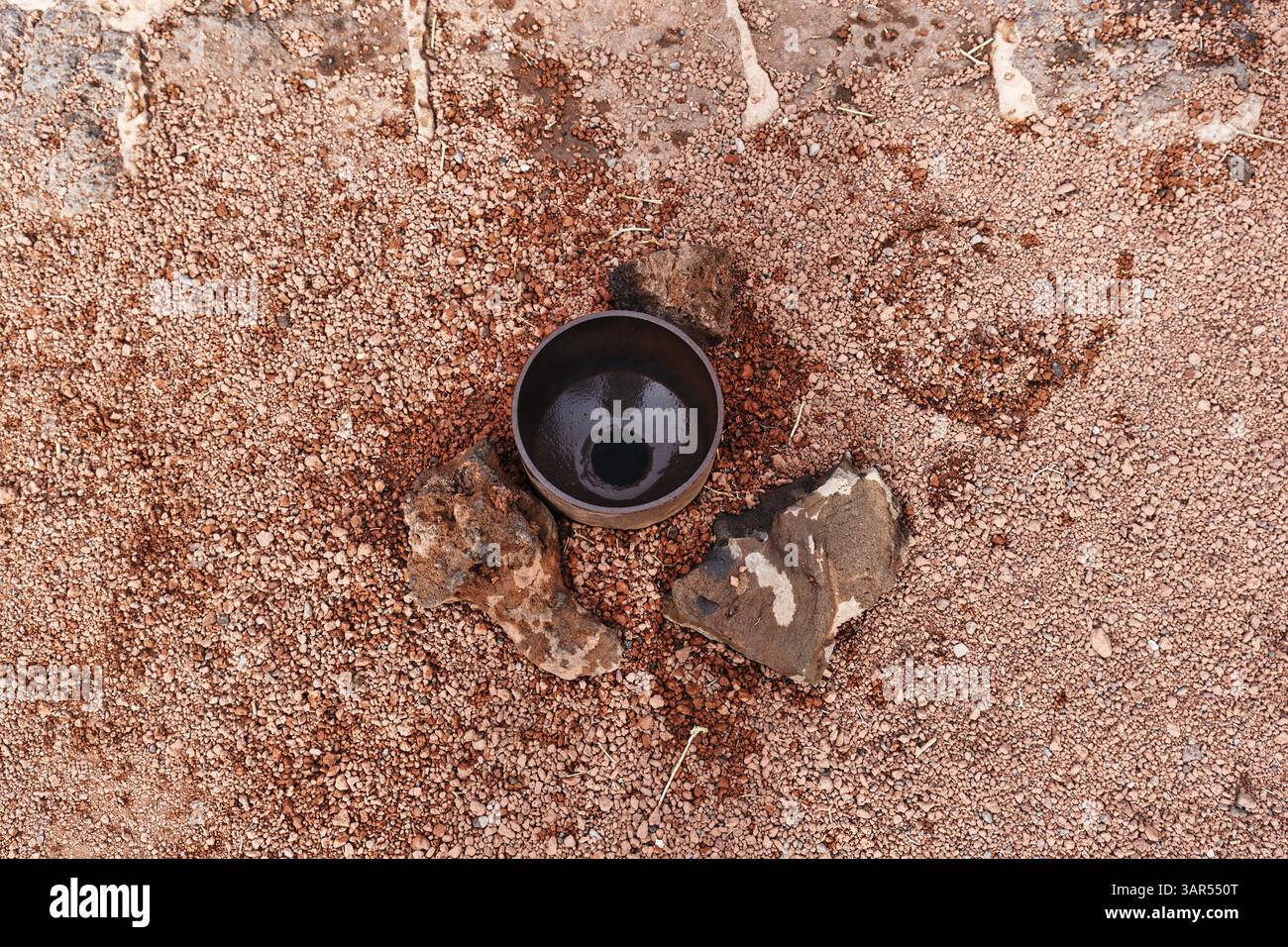 Pipe in fissure, demonstration for tourists, volcanic activity, steam ...
