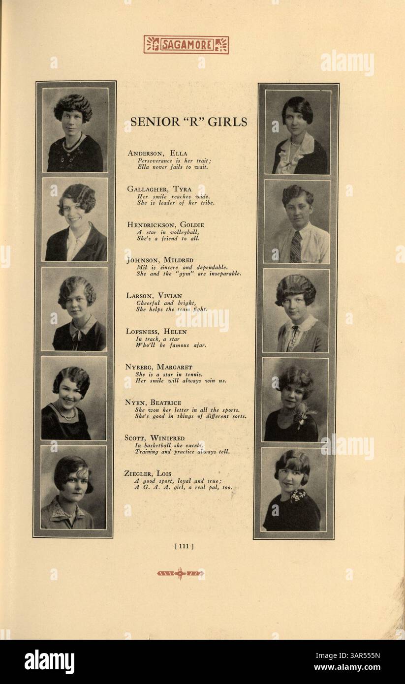 This 1928 Roosevelt High School yearbook, 'Sagamore,' preserves the ...