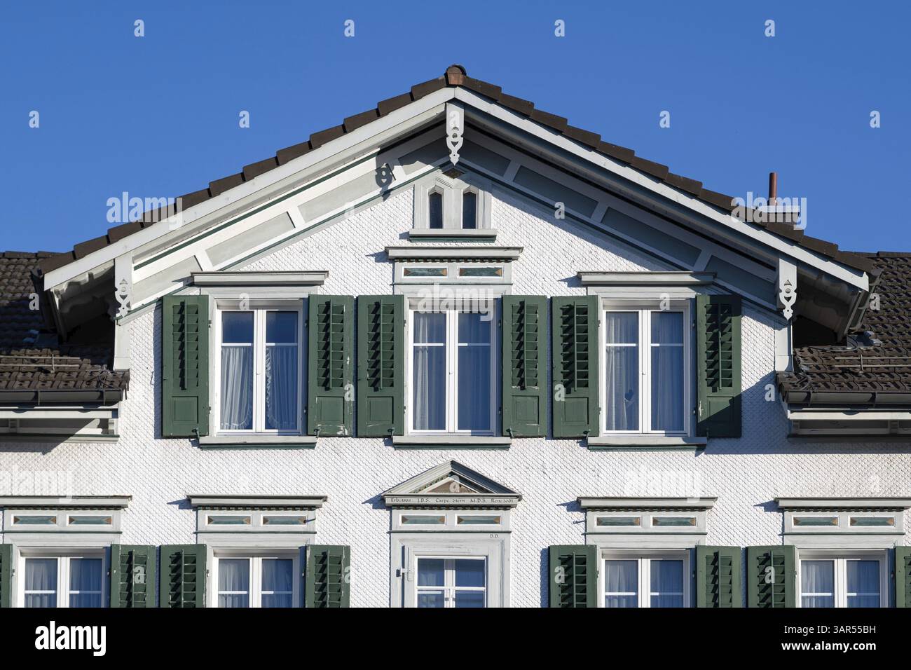 Multi-family house roof gable Stock Photo - Alamy