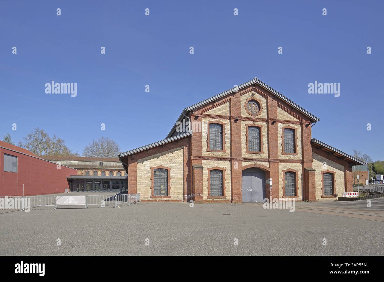 Industrial monument at former ironworks, brick building, symbol for ...