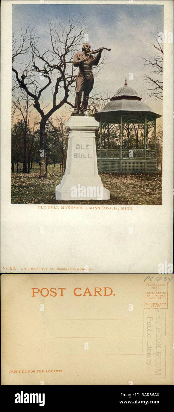 The Ole Bull Monument in Minneapolis commemorates the famous Norwegian ...