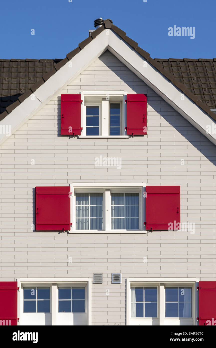 Multi-family house roof gable Stock Photo - Alamy
