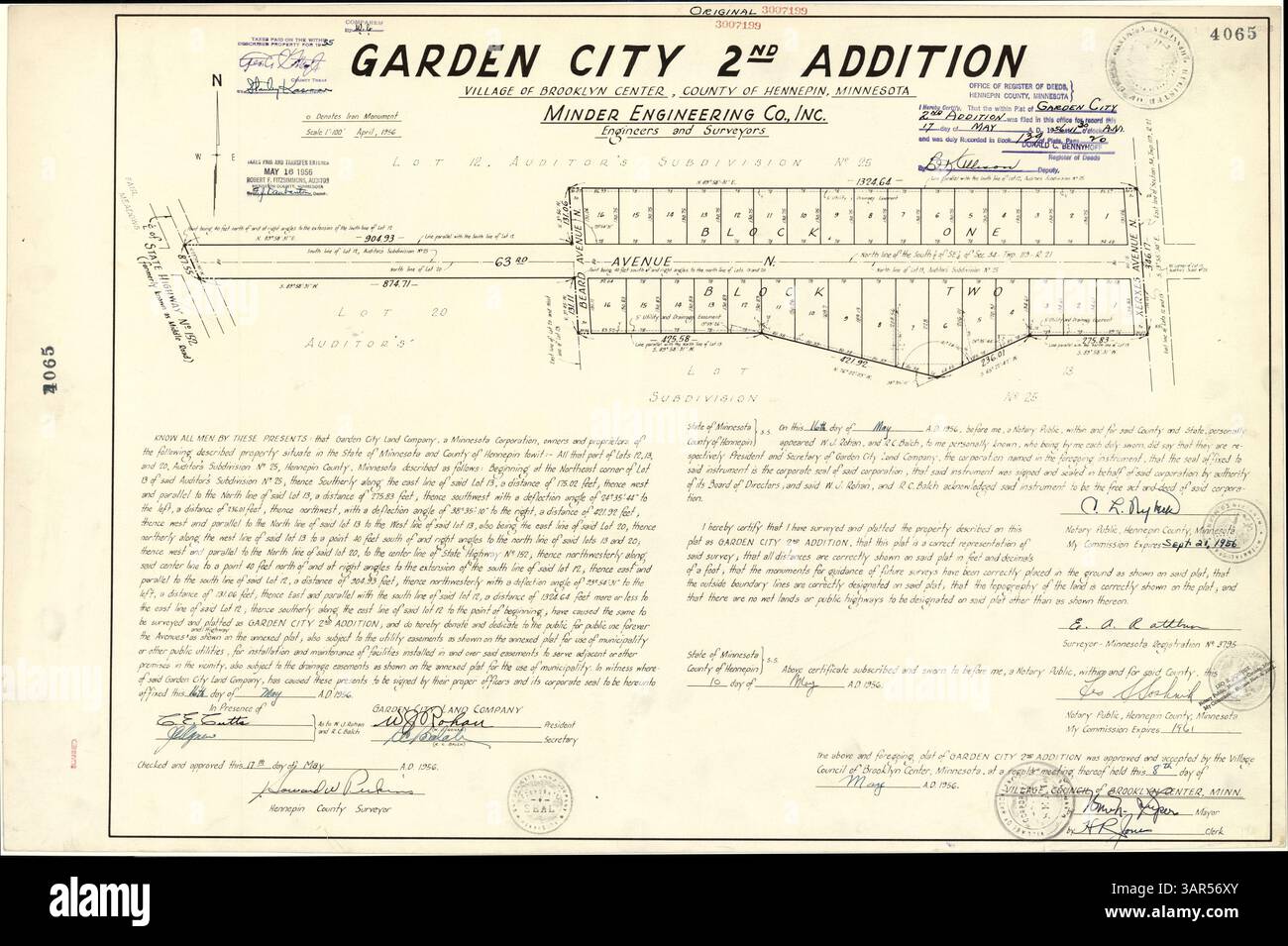 A map of the Garden City Second Addition, showing the residential ...