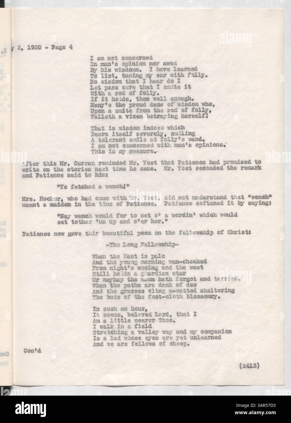 This document, Volume 13 of the Patience Worth transcripts, held by the ...