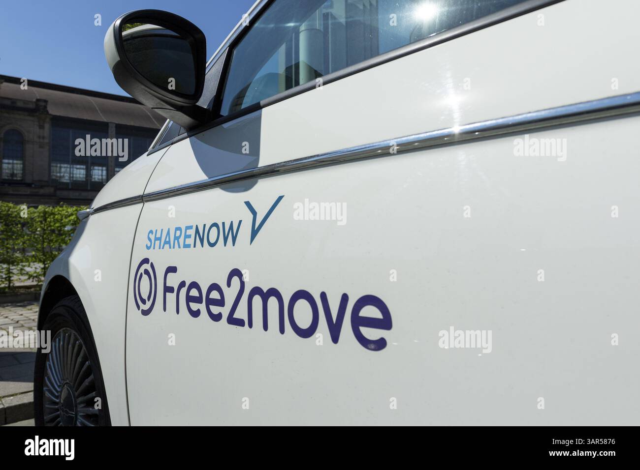 Local transport, logo, car sharing car of the company Sharenow ...
