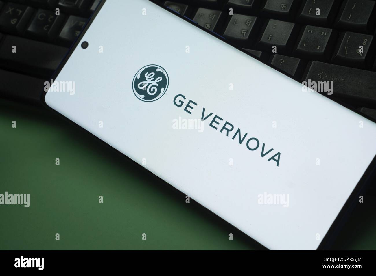 Dhaka, Bangladesh 11 March 2025 : GE Vernova logo displayed on a ...