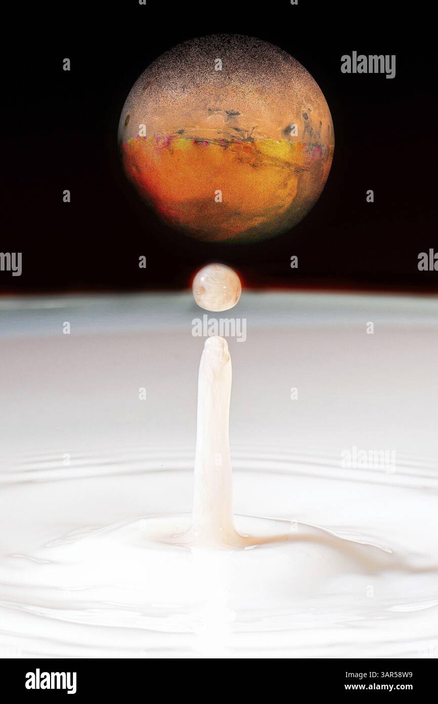 White drop creates planet hi-res stock photography and images - Alamy