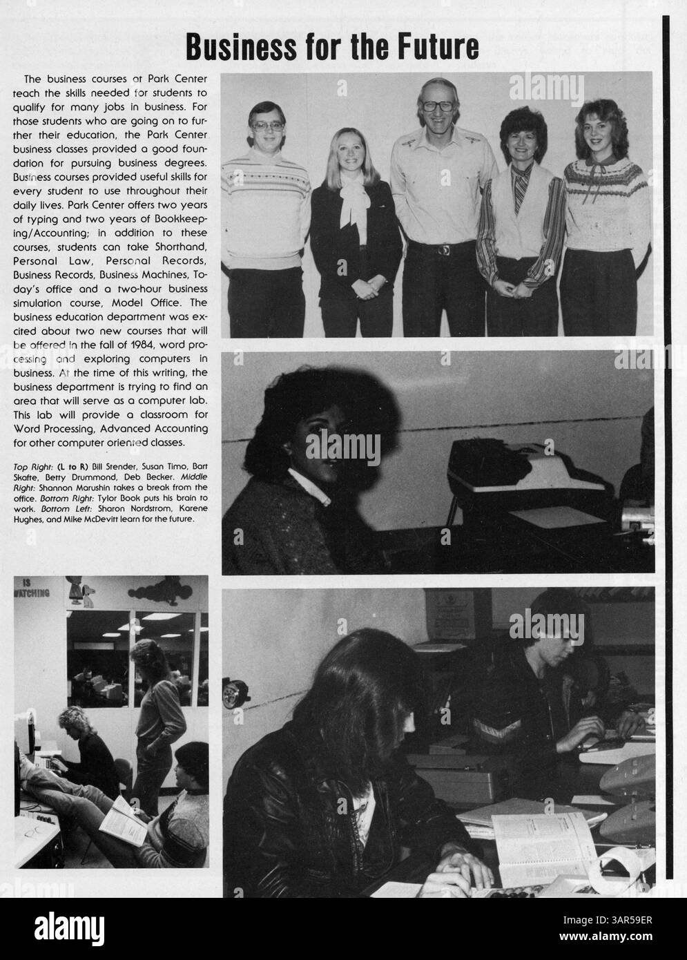 The 1984 yearbook from Park Center High School, 'Signs of the Times ...