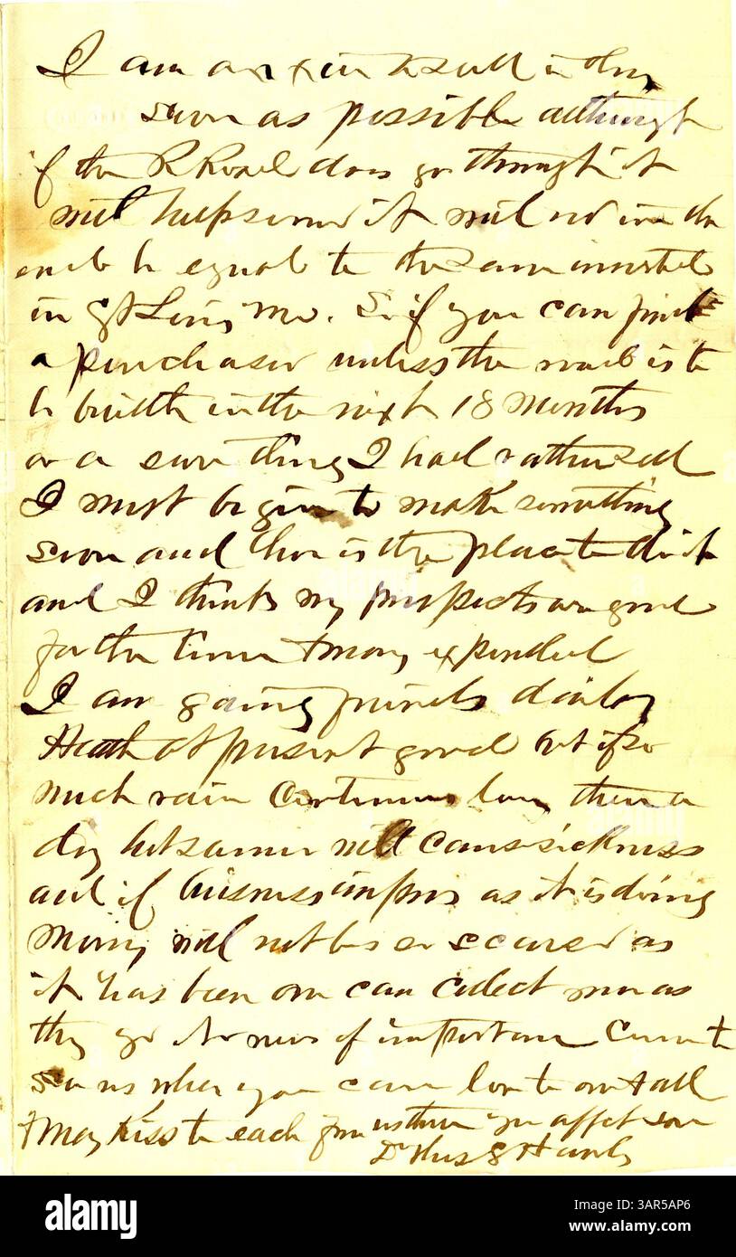 This letter, written by Thomas S. Hawley from St. Louis on March 26 ...