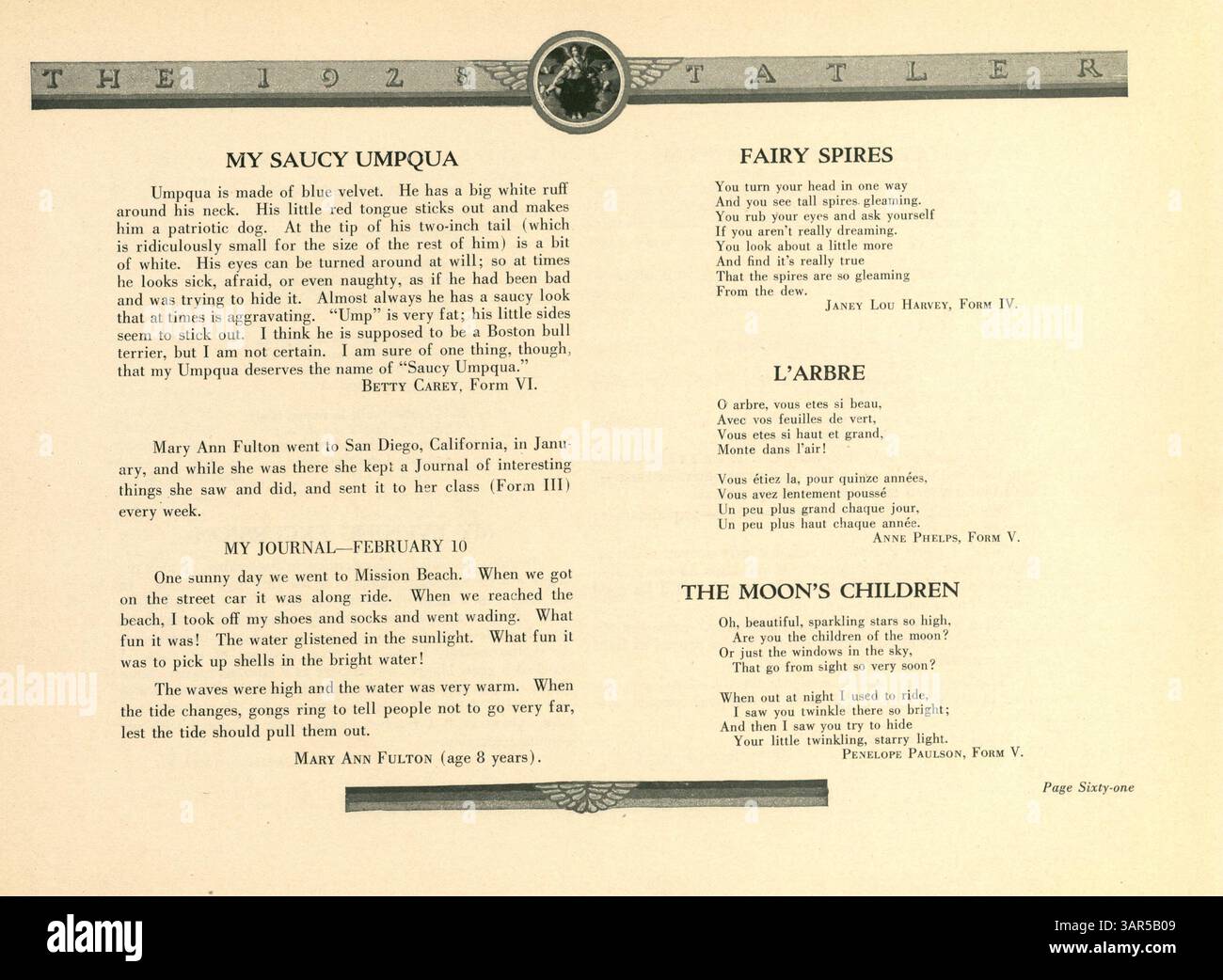 The 1928 edition of 'The Tatler' yearbook includes the academic ...