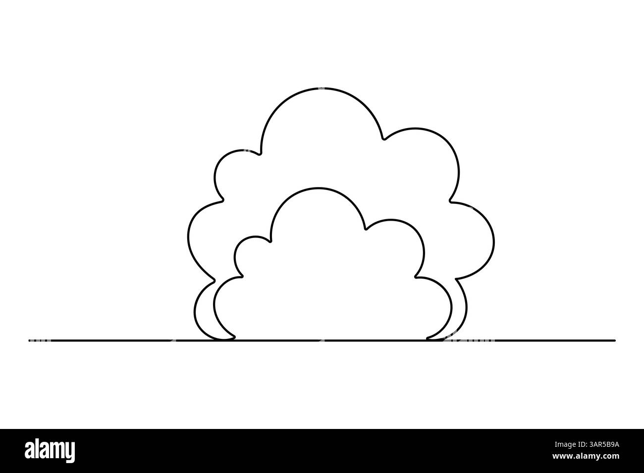 Minimal cloud symbol continuous one line art vector illustration Stock ...