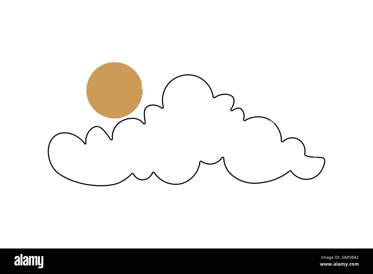 Minimal cloud symbol continuous one line art vector illustration Stock ...