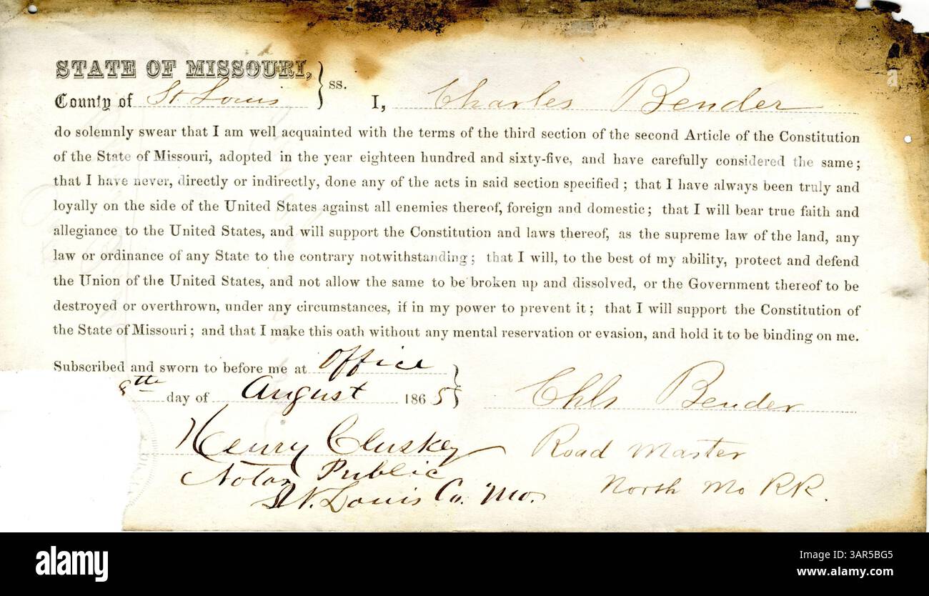 Charles Bender of St. Louis swears an oath of allegiance to the United ...