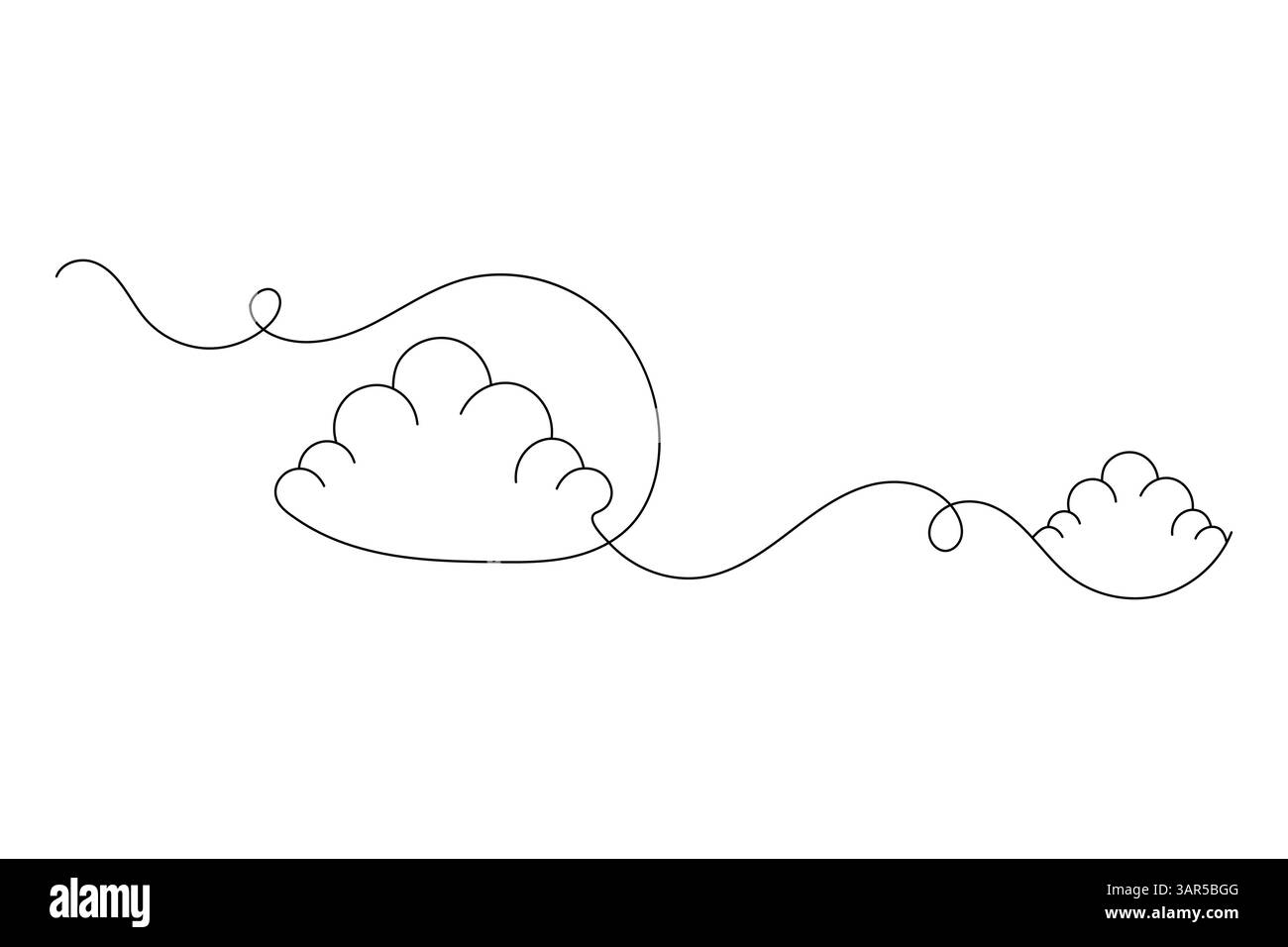 Minimal cloud symbol continuous one line art vector illustration Stock ...