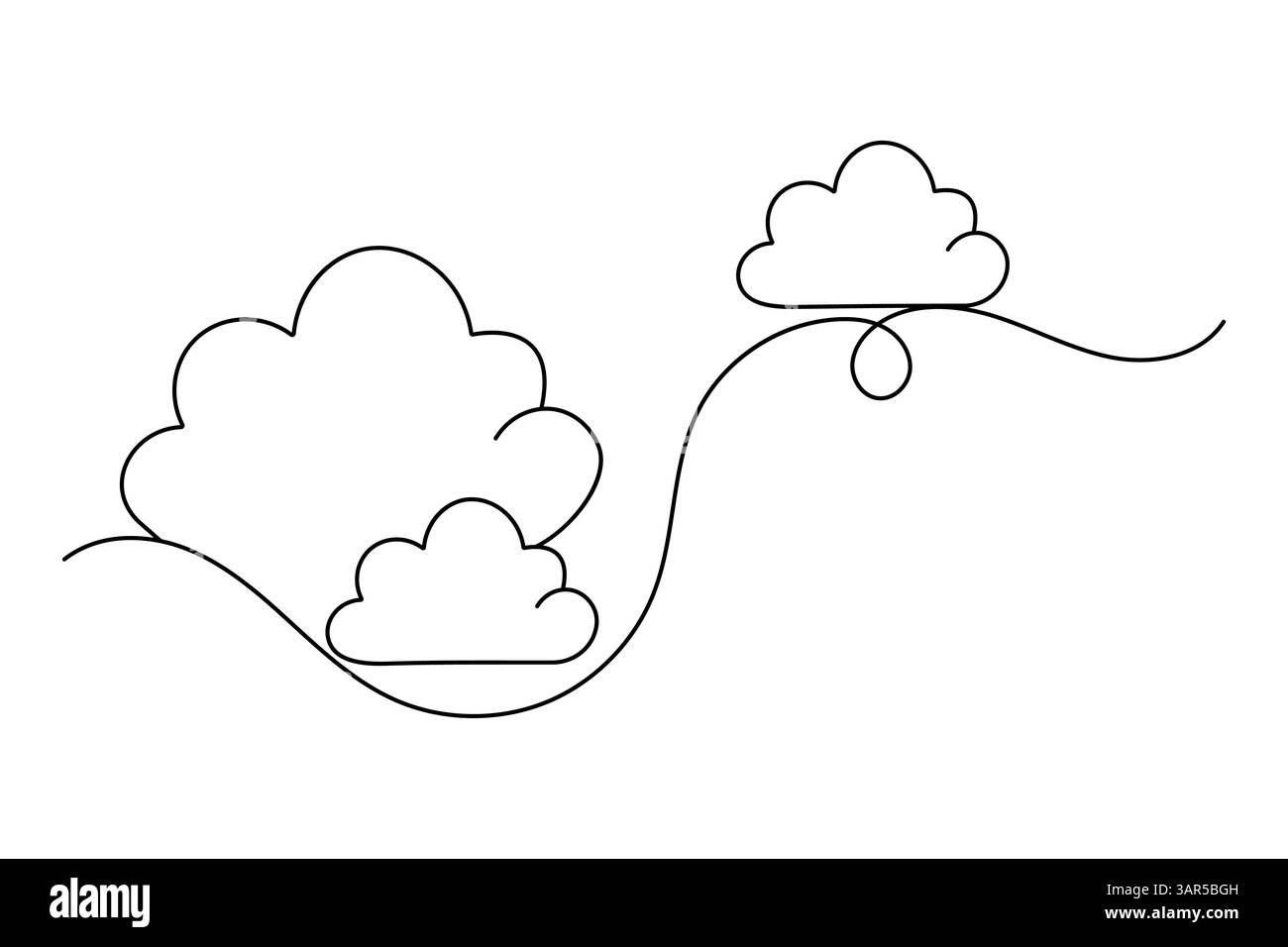 Minimal cloud symbol continuous one line art vector illustration Stock ...
