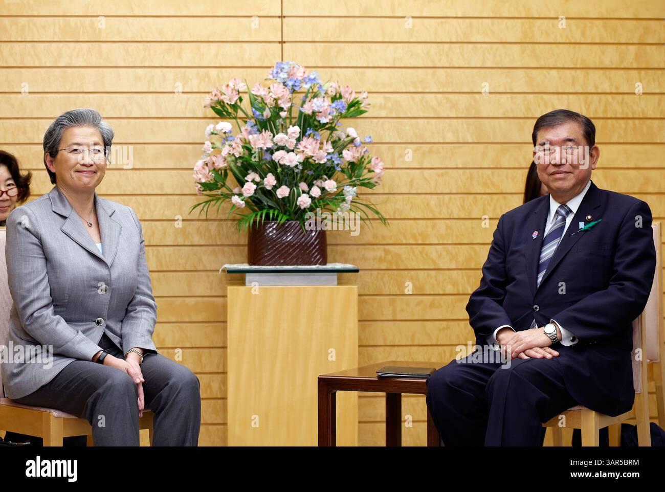 Japanese Prime Minister Shigeru Ishiba, right, meets with AMD Chair and ...