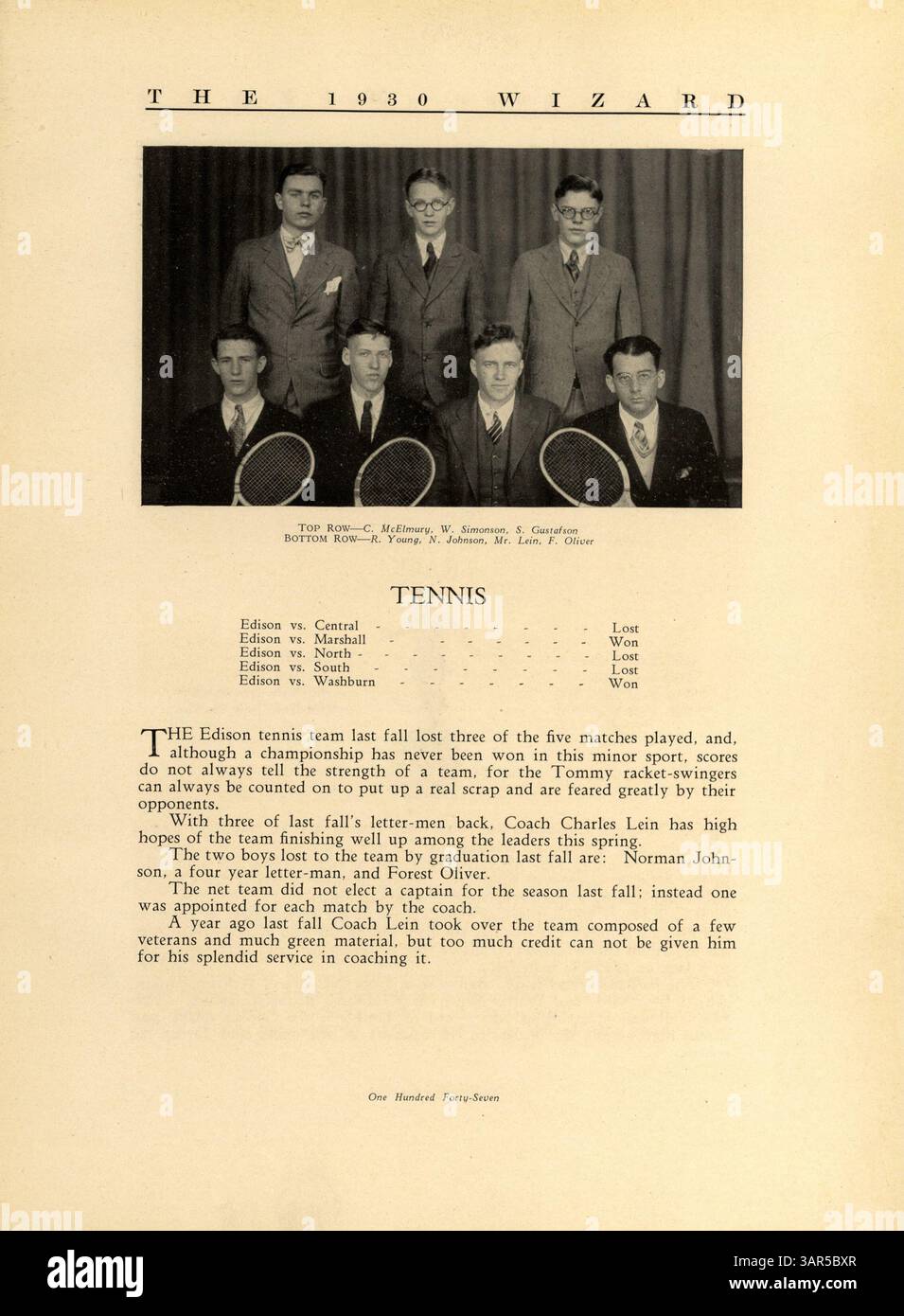 The 1930 'Wizard' Yearbook from Edison High School details the students ...