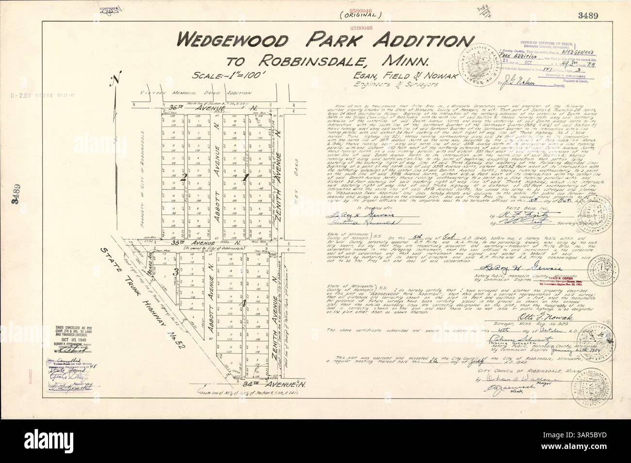 Map showing the Wedgewood Park Addition in Minneapolis, highlighting ...