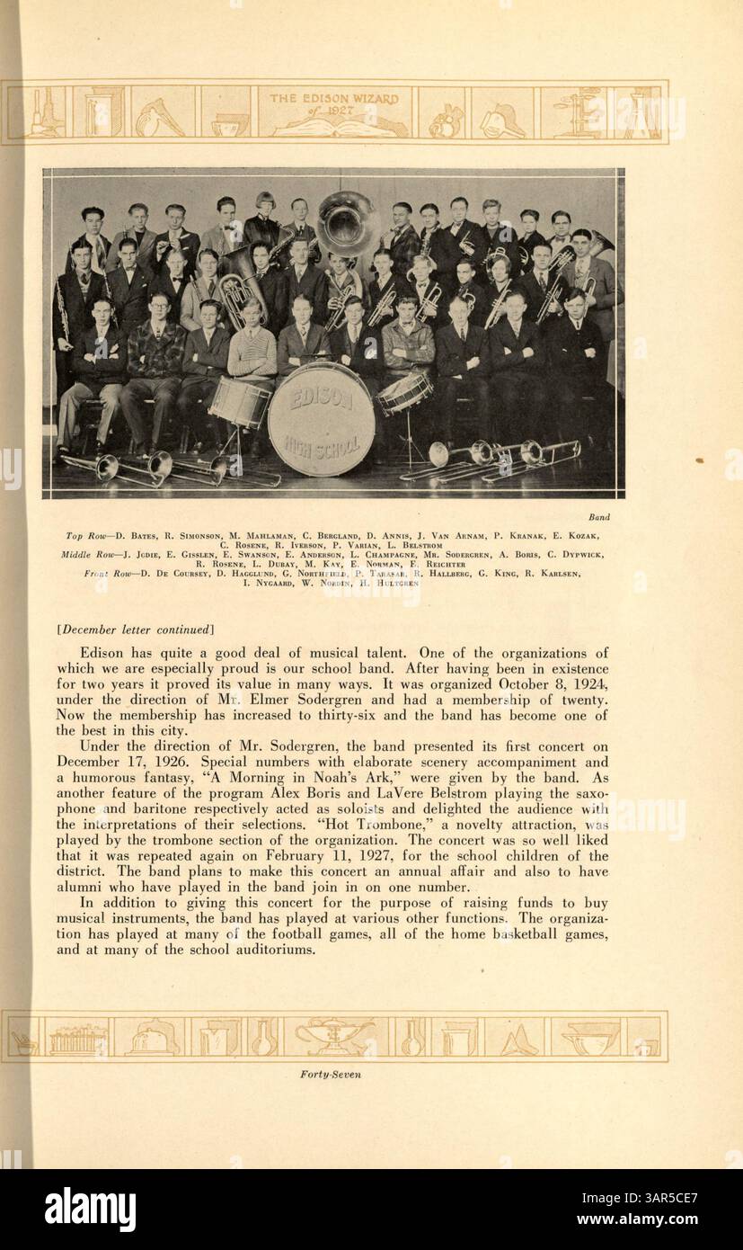 This 1927 edition of the Wizard yearbook from Edison High School ...