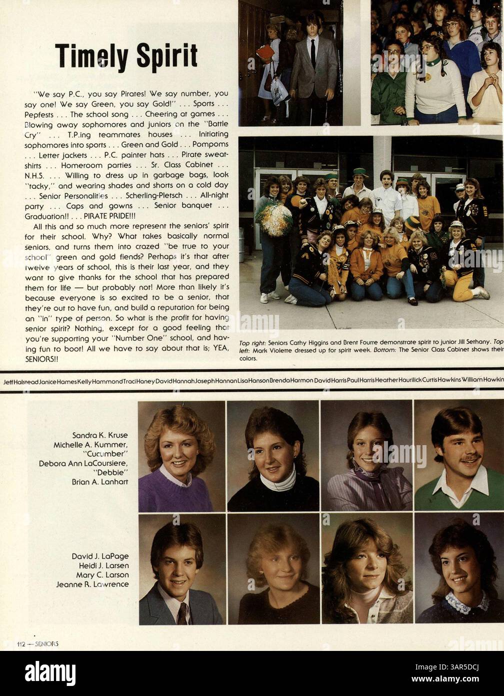 The 1984 Park Center High School yearbook documents the events ...
