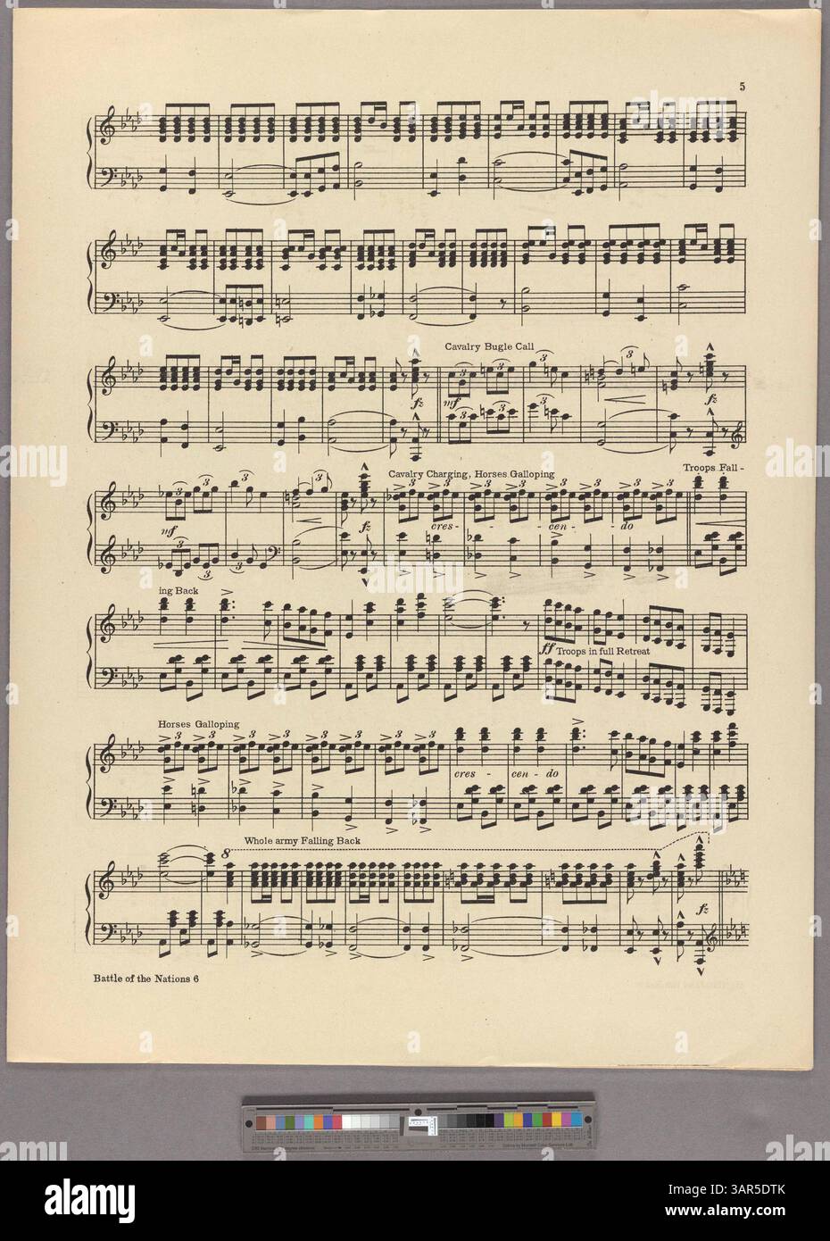 The 'Battle of the Nations' march depicts various military sounds such ...