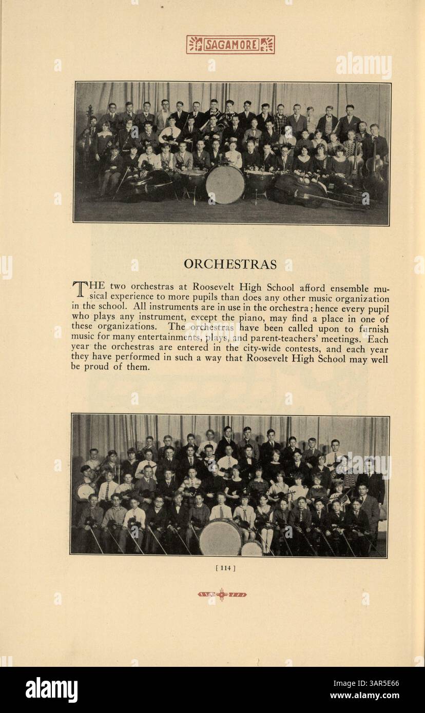 The Roosevelt Yearbook 1928, known as Sagamore, showcases students ...
