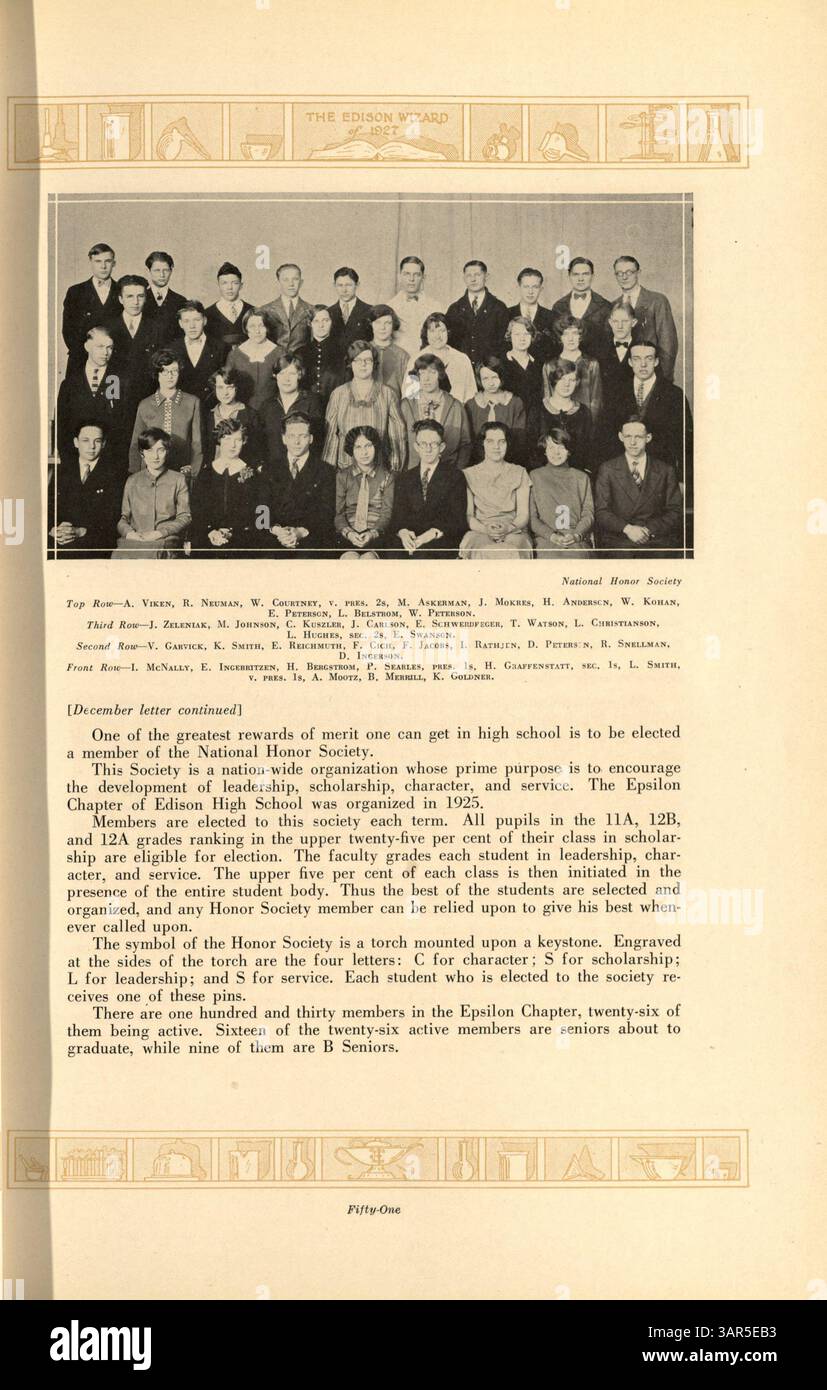 The 1927 Wizard yearbook from Edison High School captures key moments ...