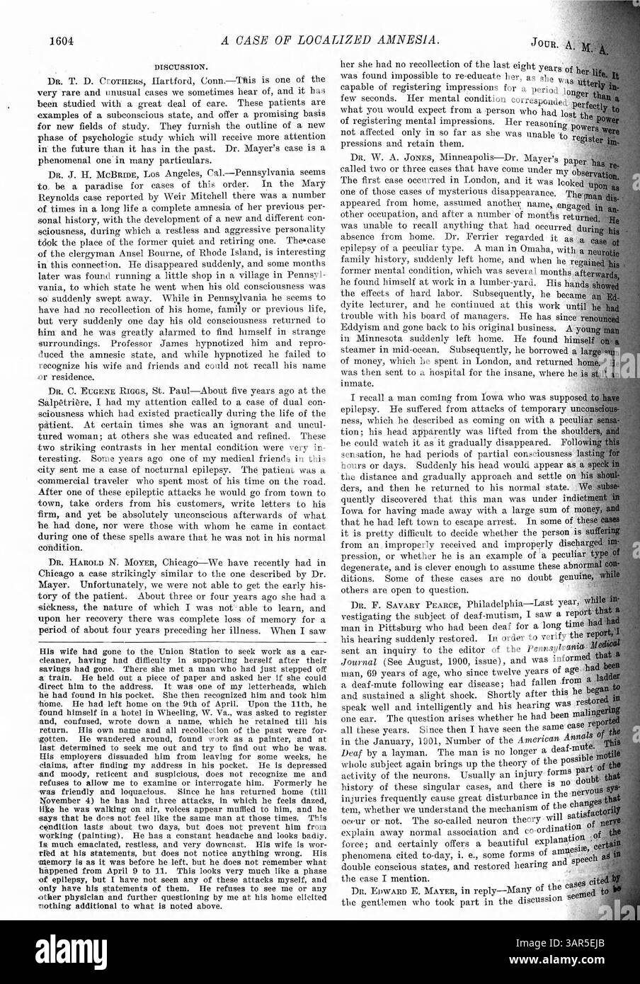 In 'A Case of Localized Amnesia,' E. Mayer presents a comprehensive ...