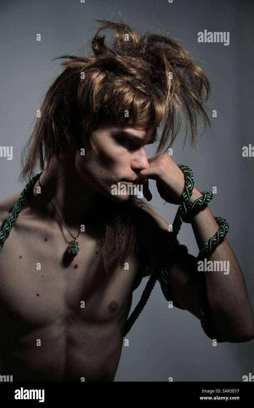 Mohawk style man tribal hi-res stock photography and images - Alamy