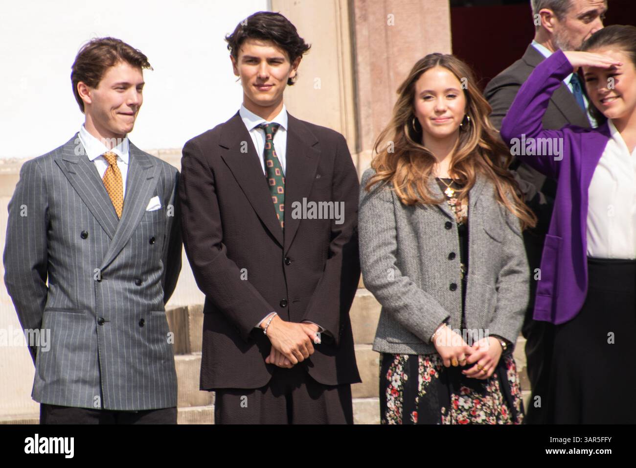 Fredensborg, Denmark. 16th Apr, 2025. (L-R) Count Felix of Monpezat ...