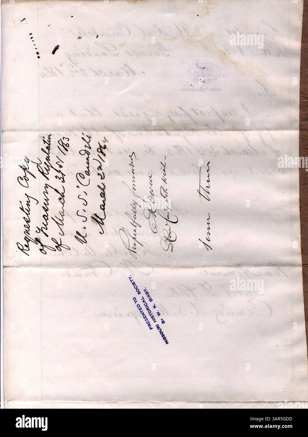 This note, signed by John G. Mitchell of the U.S.S. Carondelet, dated ...