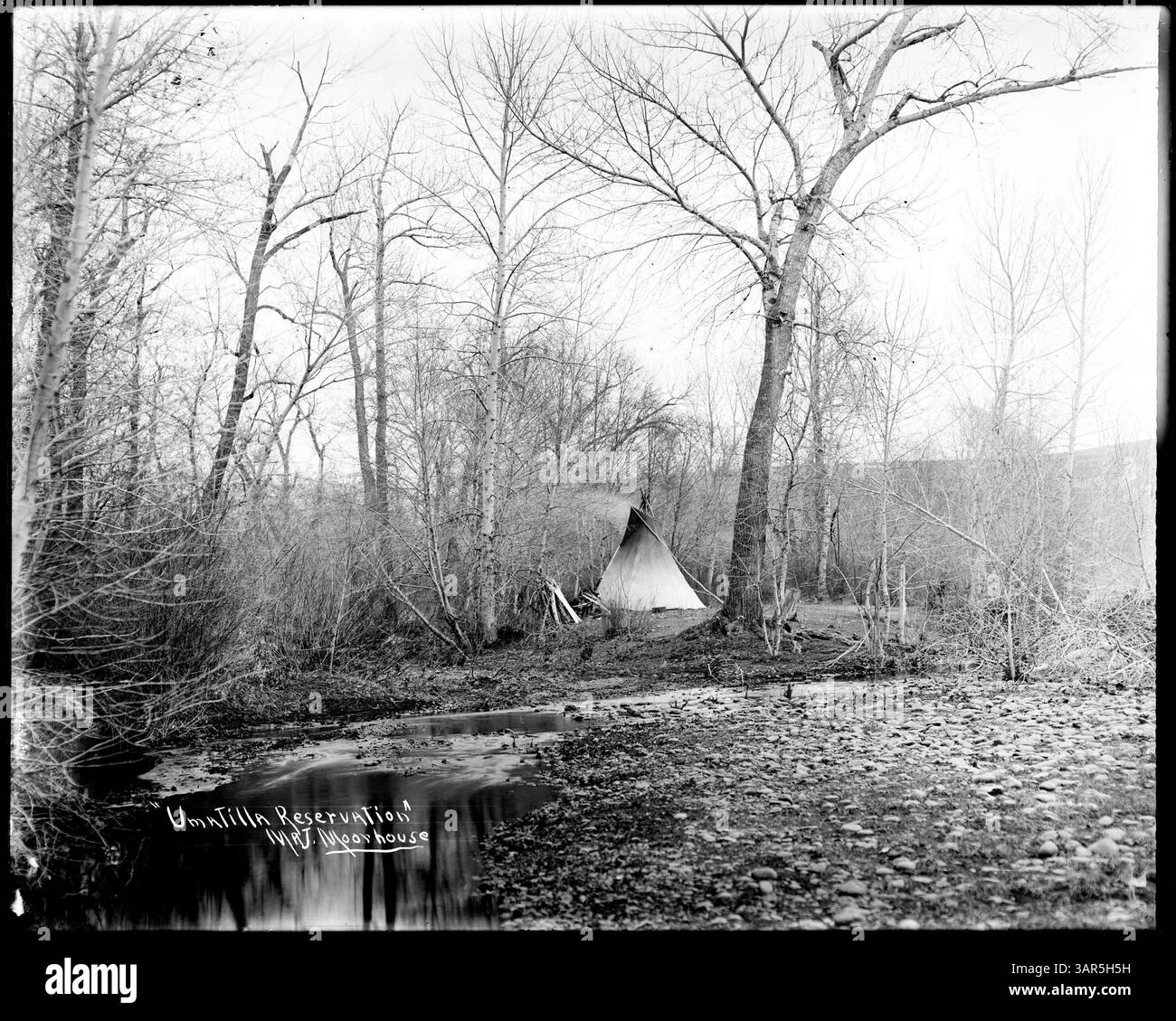 A photograph by Lee Moorhouse showing camps on the Umatilla Indian ...