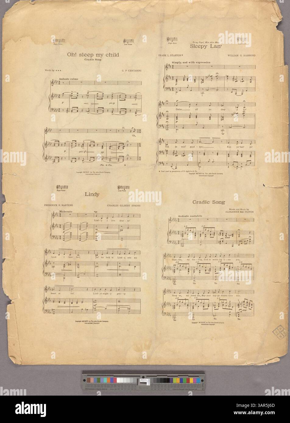 This sheet music for 'Mammy's Song' includes a vocal range marked 'low ...