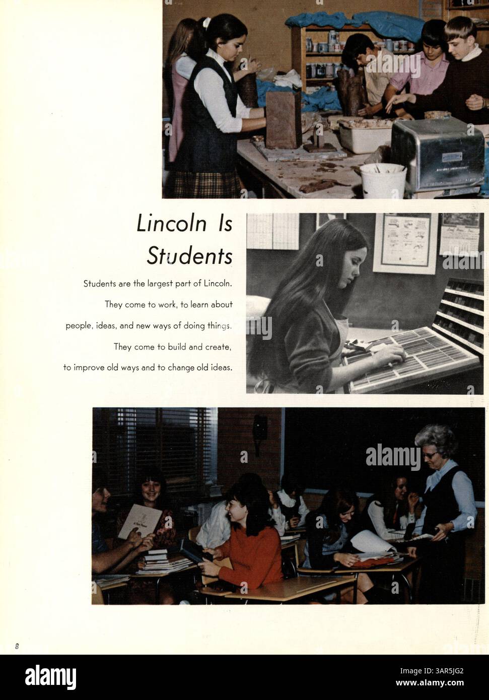 The 1970 Lincoln High School yearbook, titled '1970 Bear,' documents ...